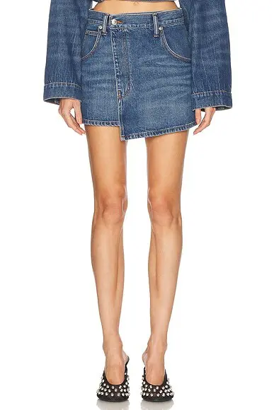 Alexander Wang Deconstructed Wrapped Denim Skirt - Deep Blue