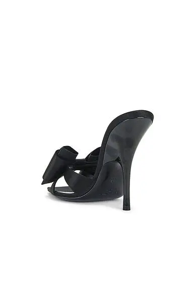 Saint Laurent Black Satin And Leather Tuxedo Stiletto Sandals
