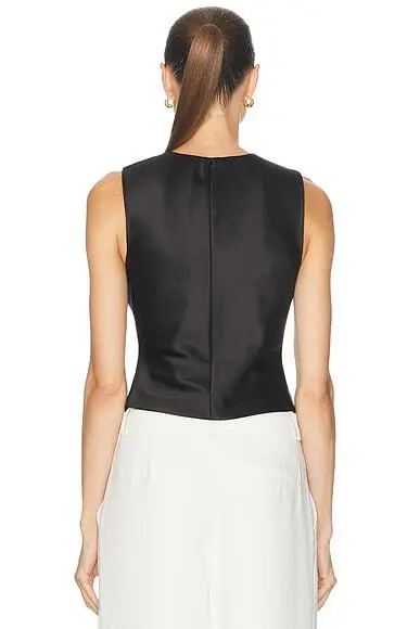 L'academie Nila Satin Top - Black