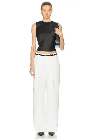 L'academie Nila Satin Top - Black