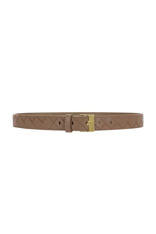 Bottega Veneta Intrecciato Belt - Pinecone & Muse Brass