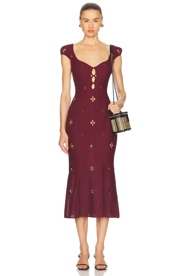 MIRROR PALAIS Maria Lady Length Dress - Bordeaux