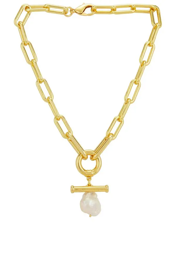 Timeless Pearly Pearl Pendant Chain Necklace - Gold