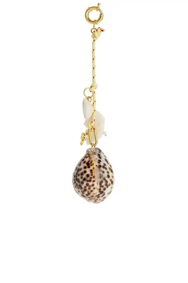 Timeless Pearly Rope & Shells Keychain - Yellow