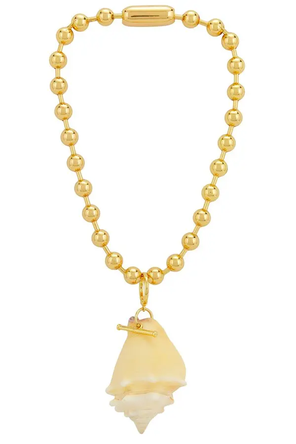 Timeless Pearly Shell Pendant Necklace - Gold