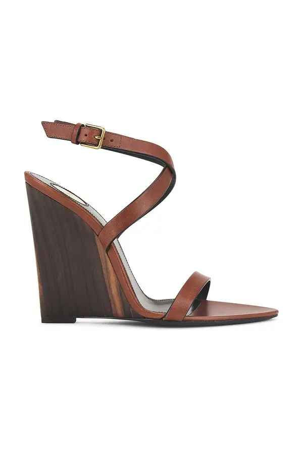 Saint Laurent Wedge Sandal - Bruciato