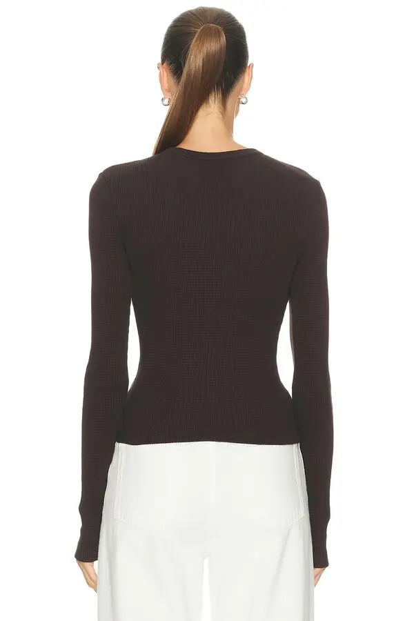 Citizens Of Humanity Pilar Waffle Crewneck Top - Chocolate