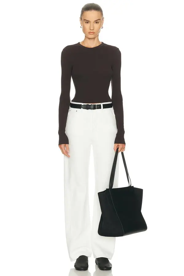 Citizens Of Humanity Pilar Waffle Crewneck Top - Chocolate