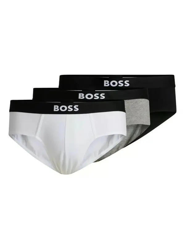BOSS Logo-waistband Briefs - Black