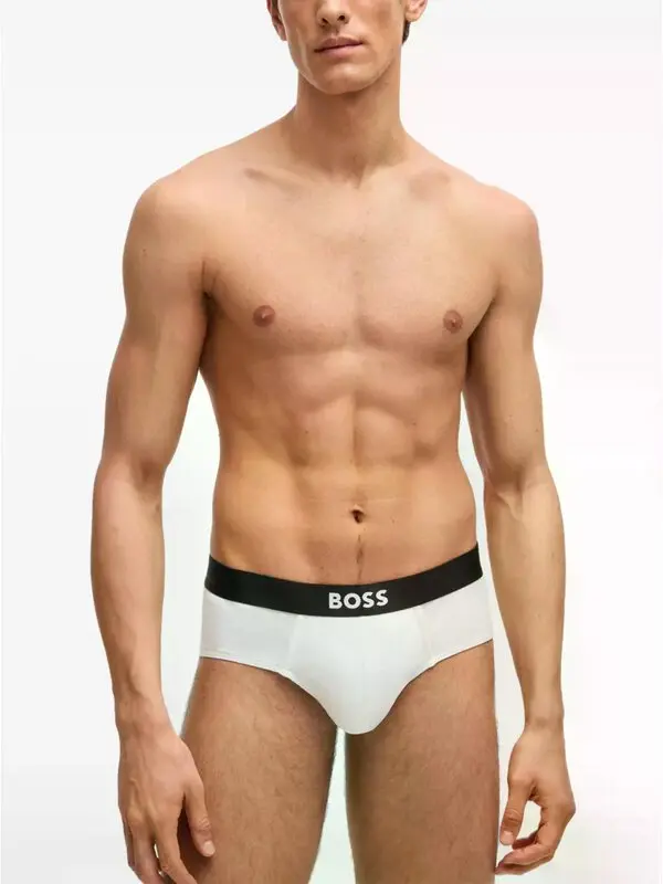 BOSS Logo-waistband Briefs - Black