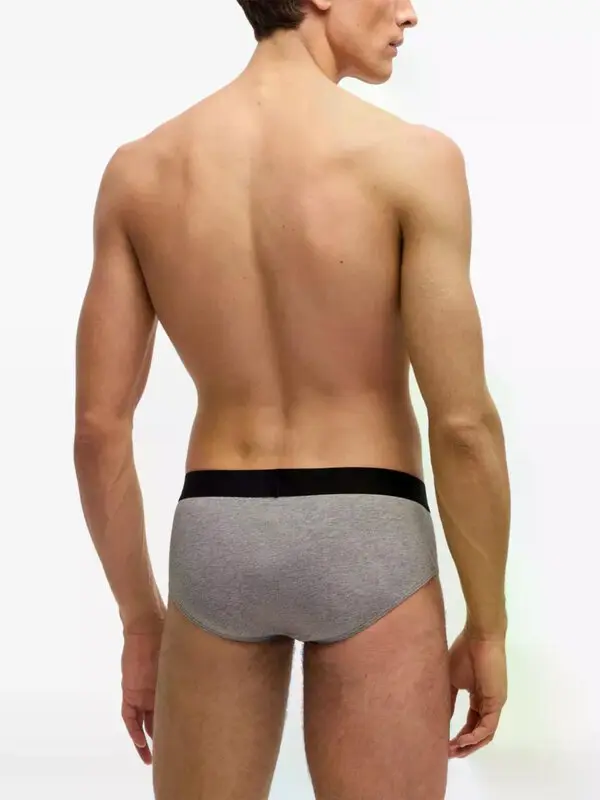 BOSS Logo-waistband Briefs - Black