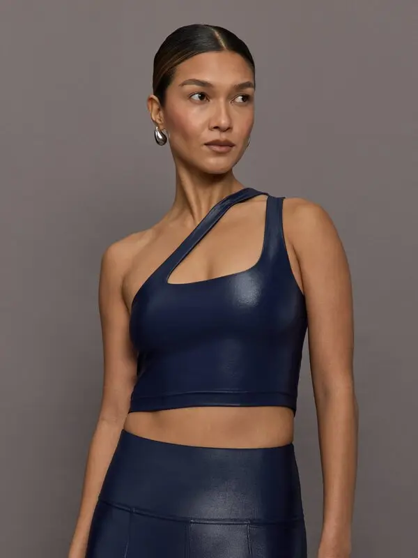 Carbon38 Takara Shine One-shoulder Bra Top - Navy Blazer