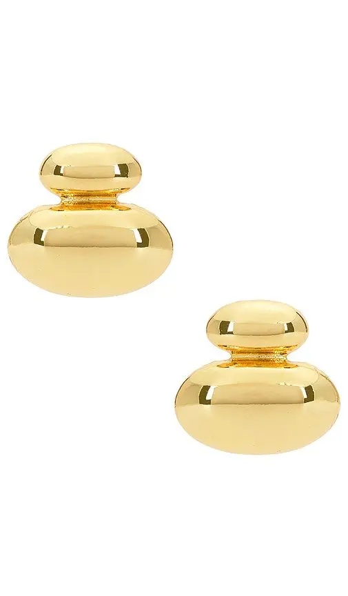 BRACHA Tone Pebble Stud Earrings - Gold