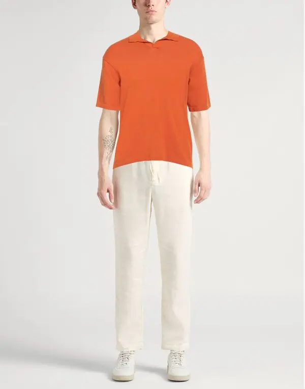 ROBERTO COLLINA Cotton Knit Polo - Orange
