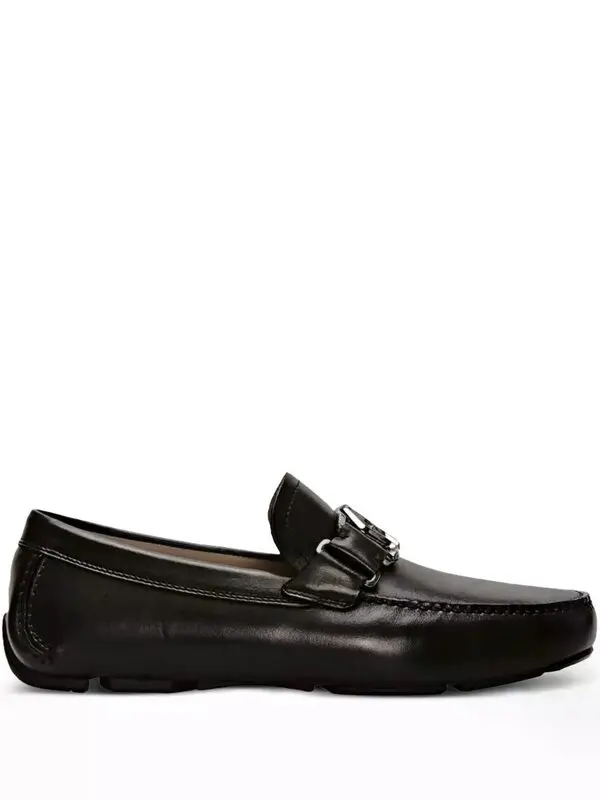FERRAGAMO Decorative-plaque Loafers - Black