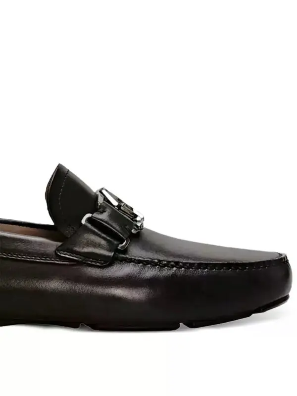 FERRAGAMO Decorative-plaque Loafers - Black