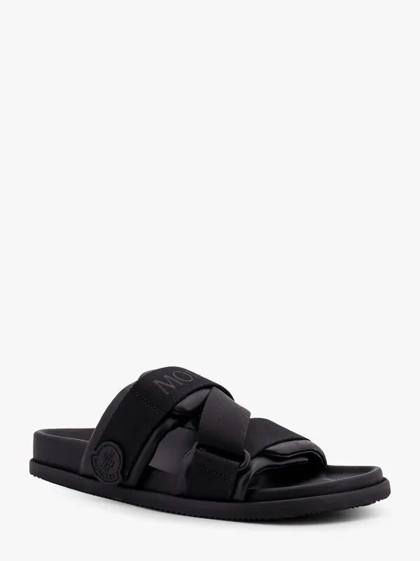 Moncler Summer Slides With Nylon Details - Black