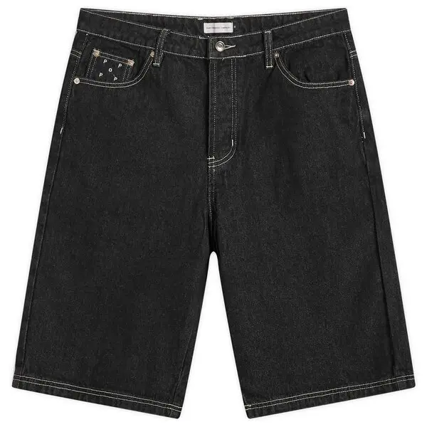 POP TRADING COMPANY Drs Denim Shorts - Black Denim