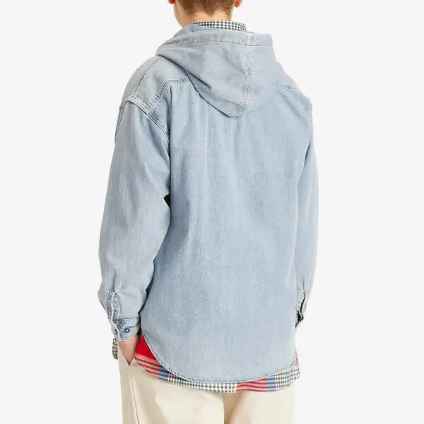 BEAMS Chambray Hooded Shirt