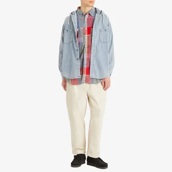 BEAMS Chambray Hooded Shirt