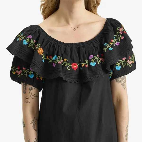 Rixo Saige Ombre Floral Embroidered Mini Dress In Ombre Floral Embroidery  Black - 50% Off | Editorialist