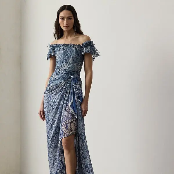ralph lauren blue lace dress Lace mid-length dress Polo Ralph Lauren Blue size 6 US in Lace