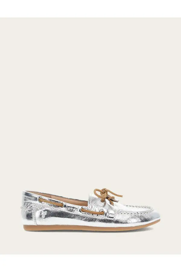 Frye Naya Boat Shoe - Silver