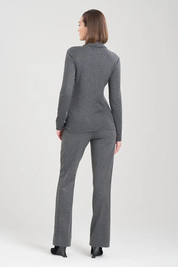 Natori Layering Jersey Turtleneck Top - Gray
