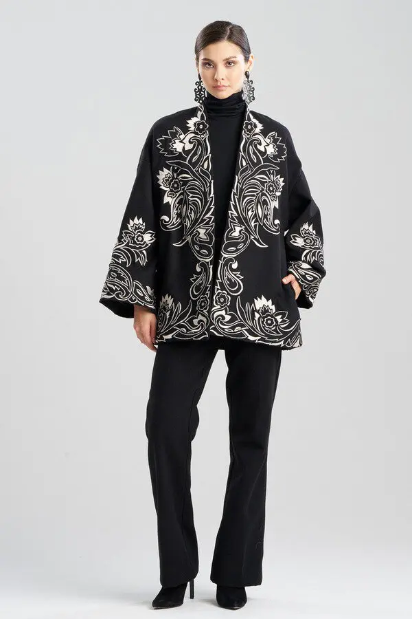 Natori Felt Embroidered Coat