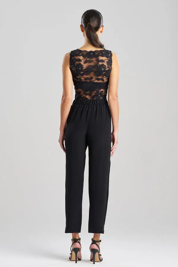 Natori Silk Crepe Tapered Trousers
