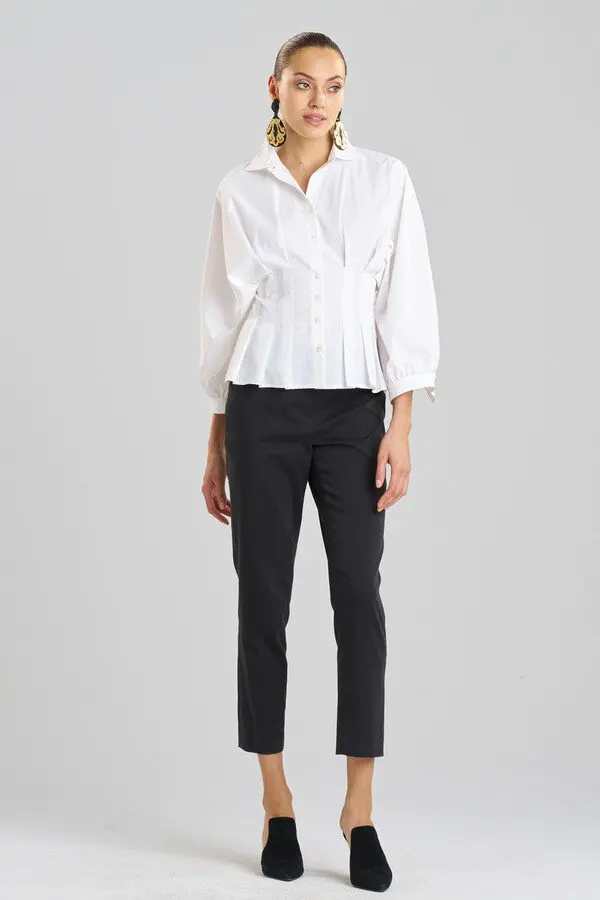 Natori Techno Poplin Pleated Shirt