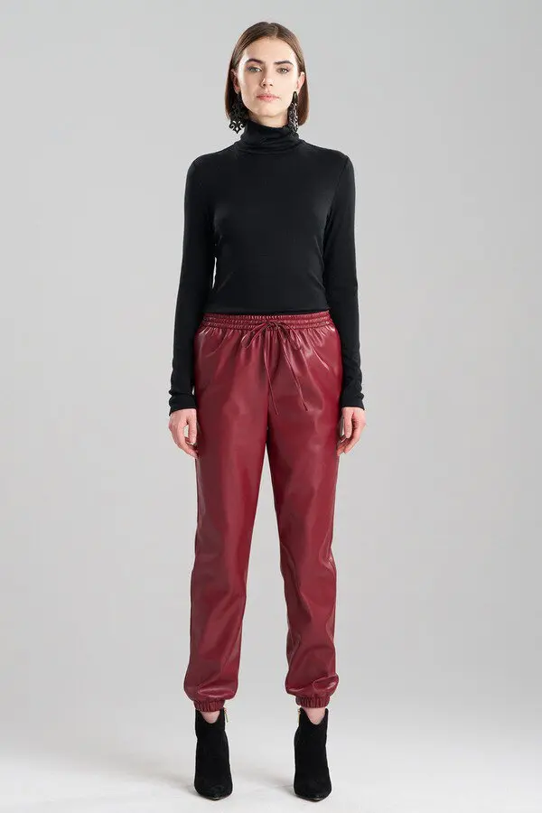 Natori Vegan Luxe Lambskin Jogger Pants