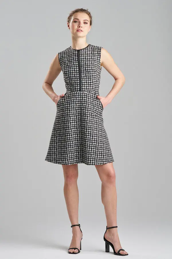 Natori Japanese Check V-Neck Dress In Gray / Black / White - 60% Off |  Editorialist