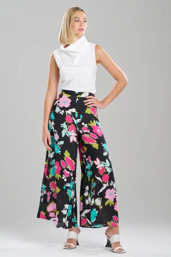 Natori Tangier Printed Silk Georgette Pants