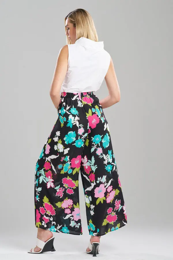 Natori Tangier Printed Silk Georgette Pants