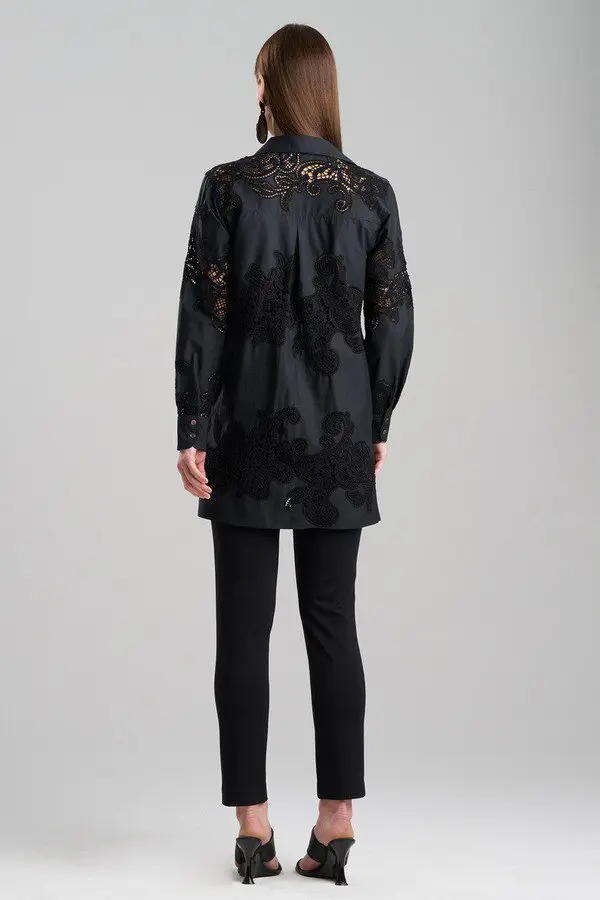 Natori Madeira Cutwork Embroidered Tunic Shirt