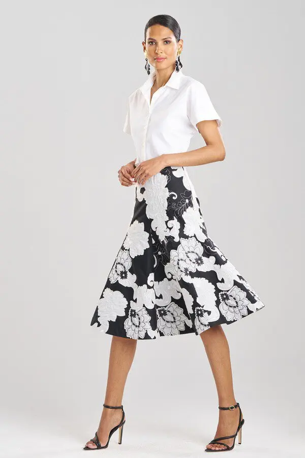 Natori Cressida Applique Flair Skirt