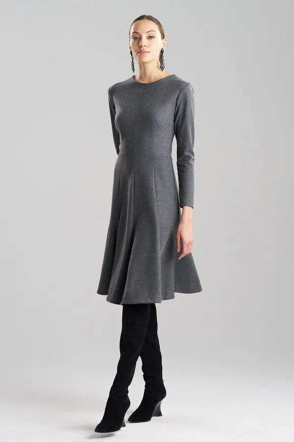 Natori Double Jersey Midi Dress - Gray