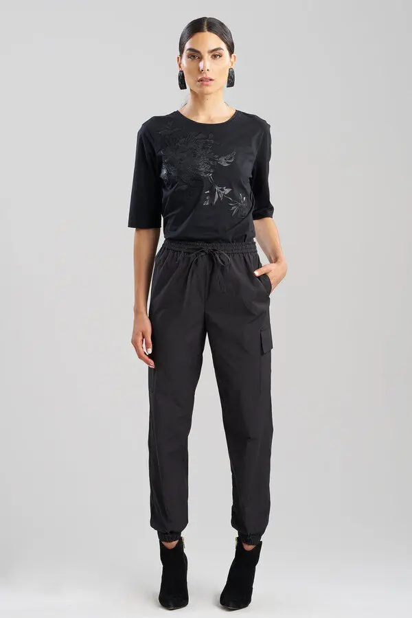 Natori Tech Cotton Taffeta Cargo Joggers