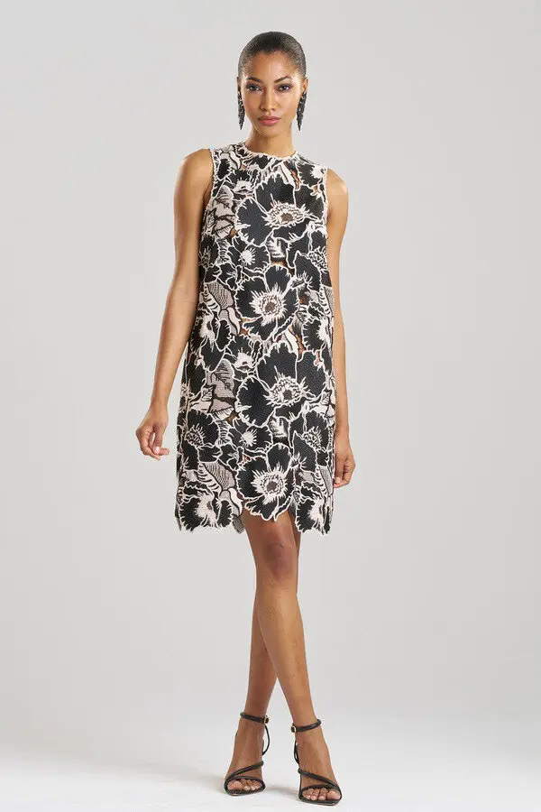 Buy Natori Cote Dazur Embroidered Lace Shift Dress - Black At 60% Off |  Editorialist