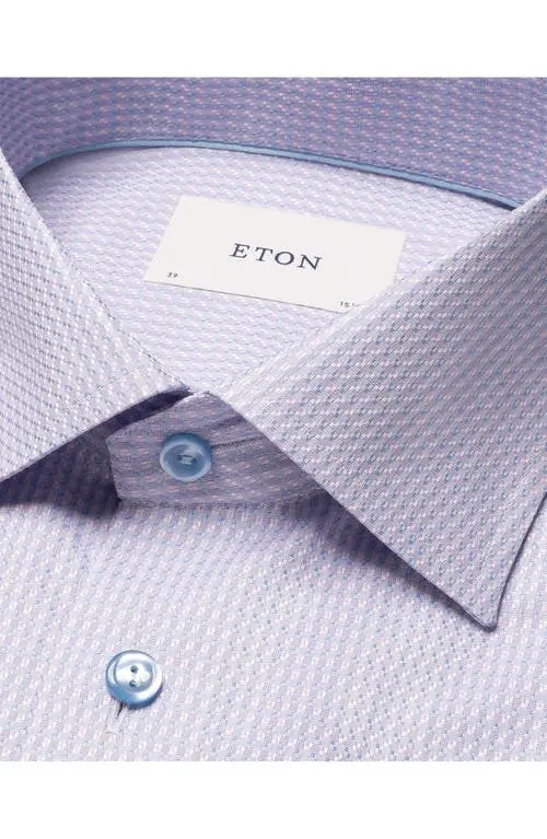 Eton Contemporary Fit Check Cotton Dress Shirt