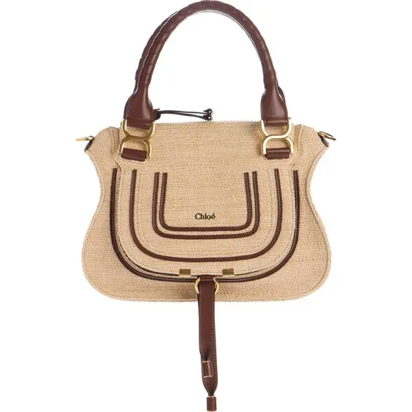 Chloé Marcie Woven Satchel - Hot Sand