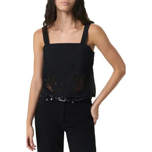 Rag & Bone Clem Embroidered Trim Cotton Tank