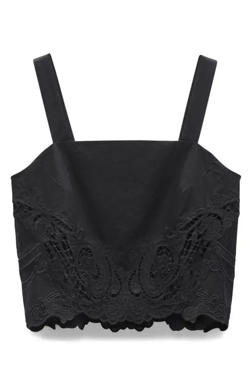 Rag & Bone Clem Embroidered Trim Cotton Tank