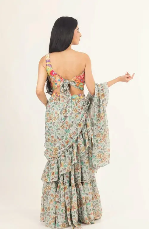 RAAS Yara Two-piece Ruffle Saree Dress