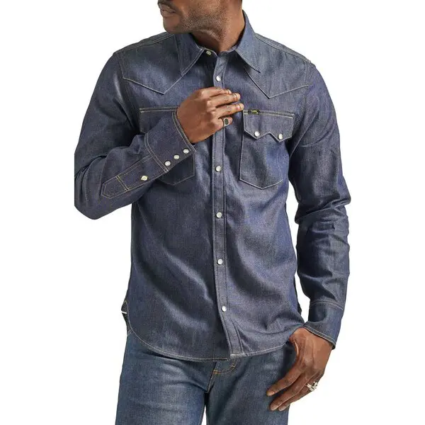 LEEM 101 Regular Fit Denim Western Shirt