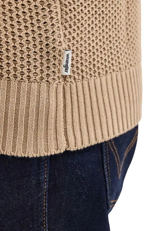 Wrangler Honeycomb-stitch Cotton Crewneck Sweater - Timberwolf