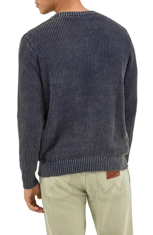 Wrangler Honeycomb Stitch Crewneck Sweater - Navy