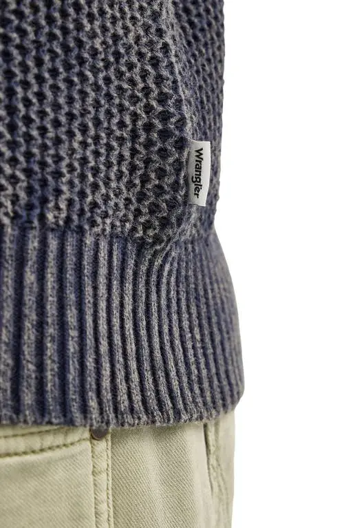 Wrangler Honeycomb Stitch Crewneck Sweater - Navy