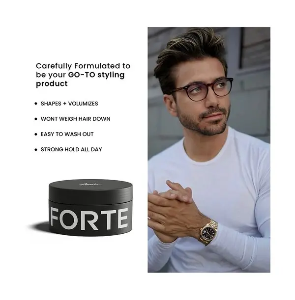 FORTE SERIES Strong Hold Molding Paste – Matte Finish Hair Styling Cream With Biotin & Castor Oil